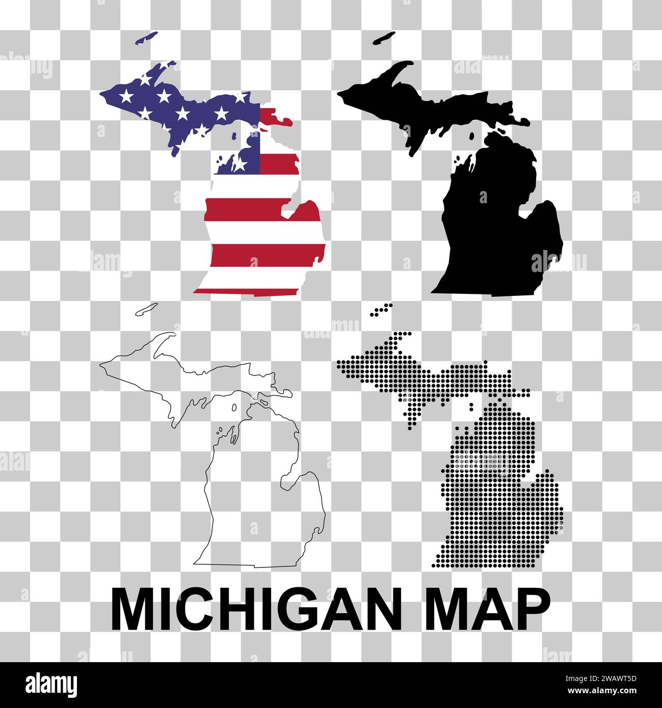 Michigan county map vector vectors hi-res stock photography and images ...
