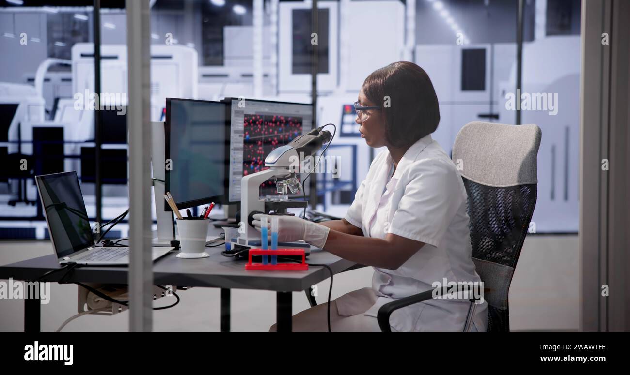 Black American in an African Vaccine Blood Screening Room Stock Photo ...