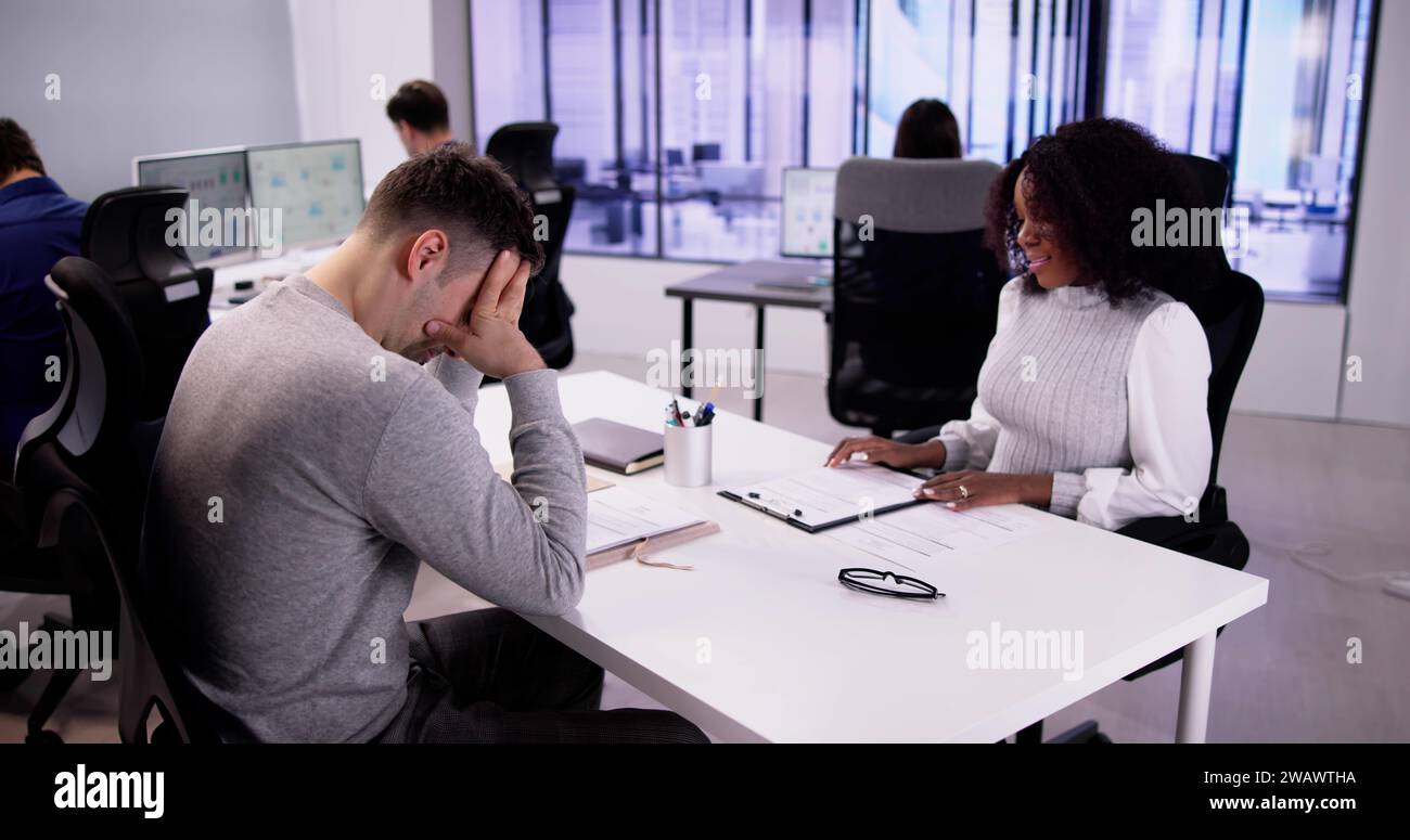 Disciplinary Meeting Or Interview Fail In Office Stock Photo - Alamy