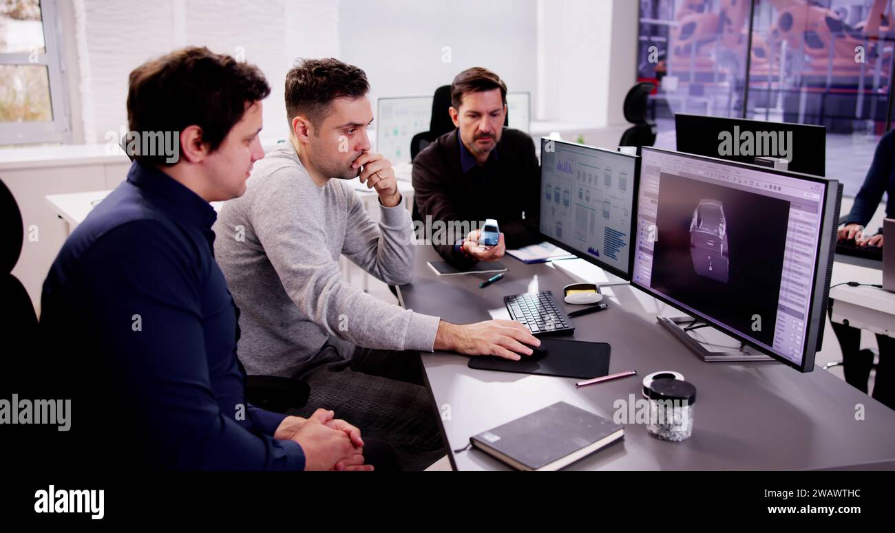 Industrial Engineers In Factory. Car Design Innovation Stock Photo - Alamy