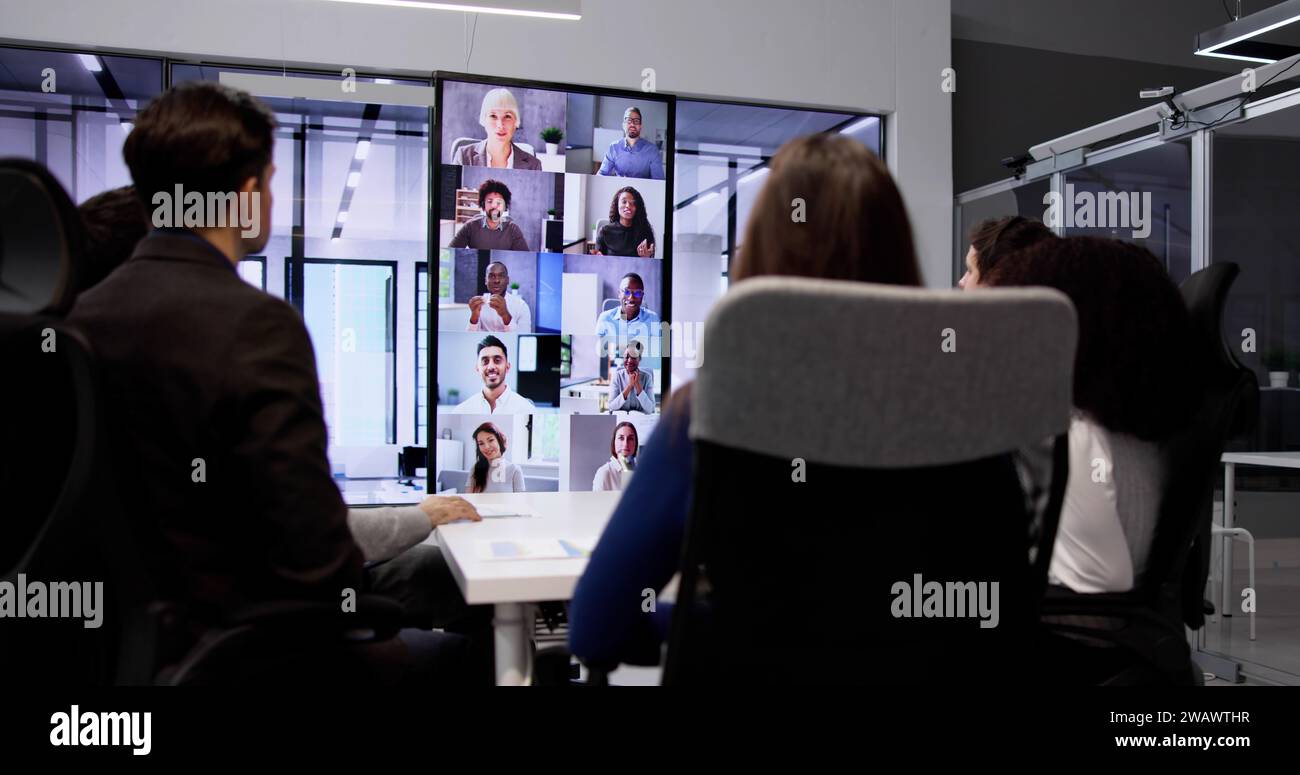 Video Conference Business Meeting Call In Office Stock Photo - Alamy