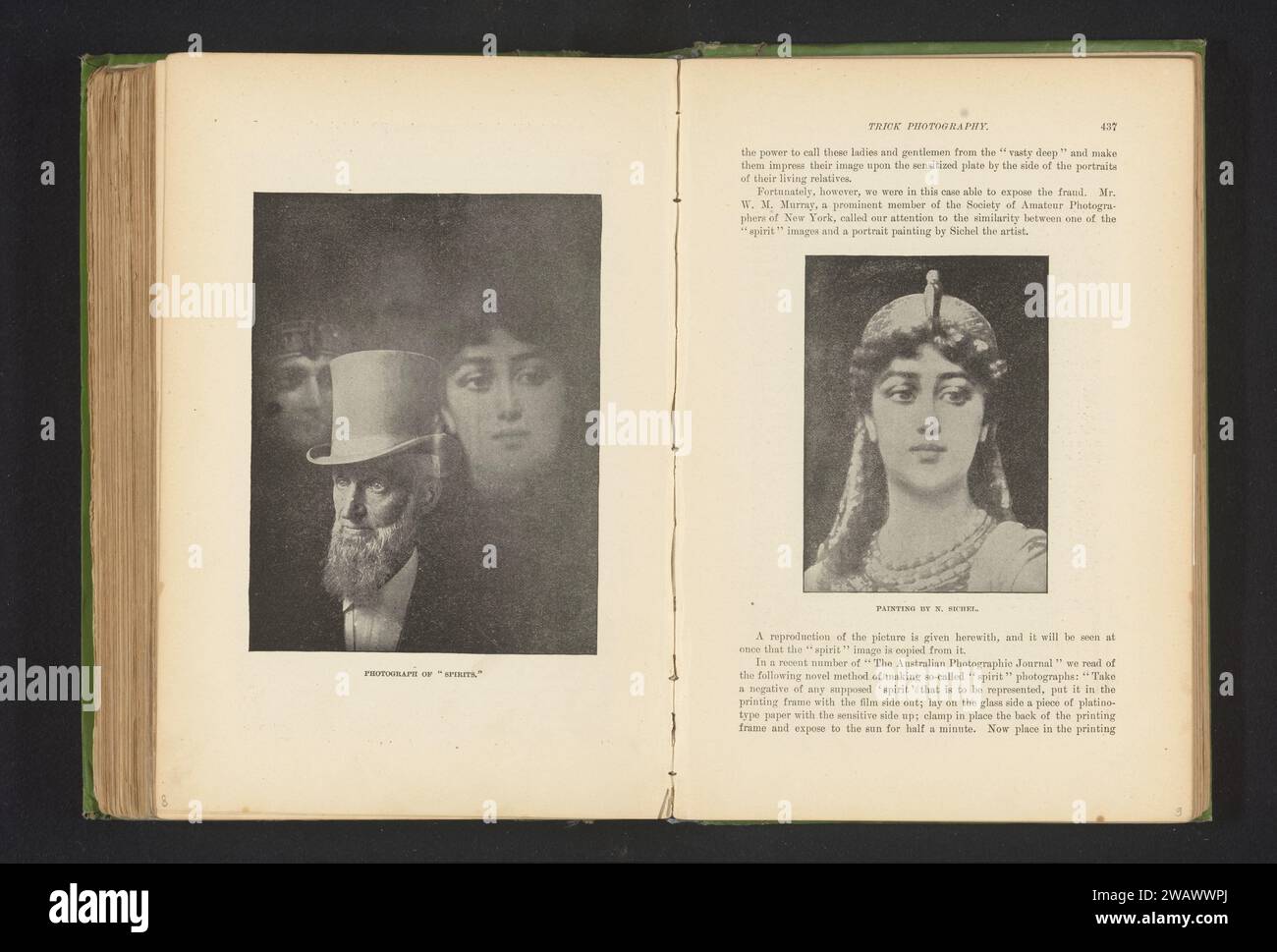 Reproduction of a painting by N. Sichel, with a portrait of an unknown ...