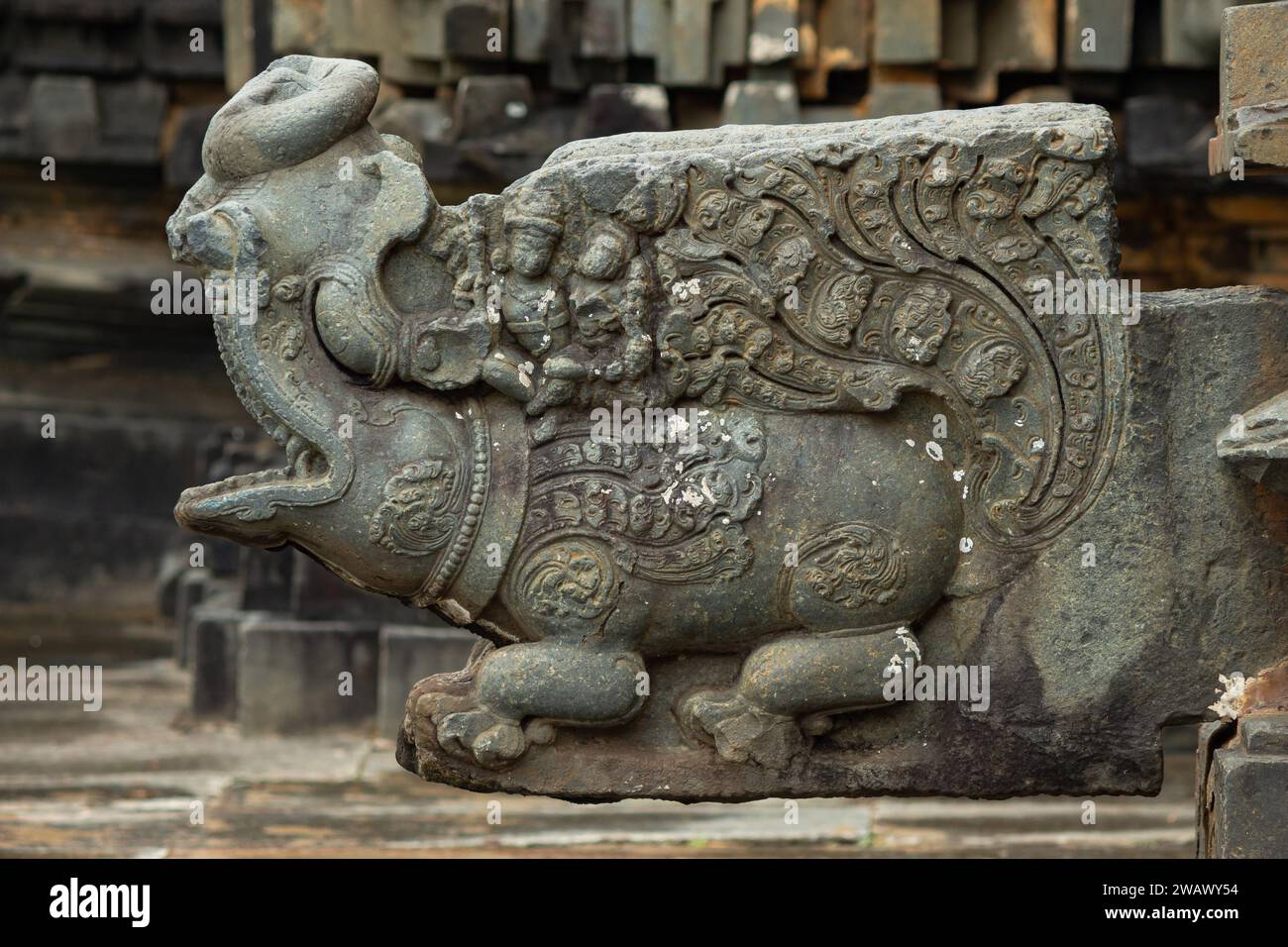 Carving Sculpture of Makara, the Hindu Mythological Creature on the ...