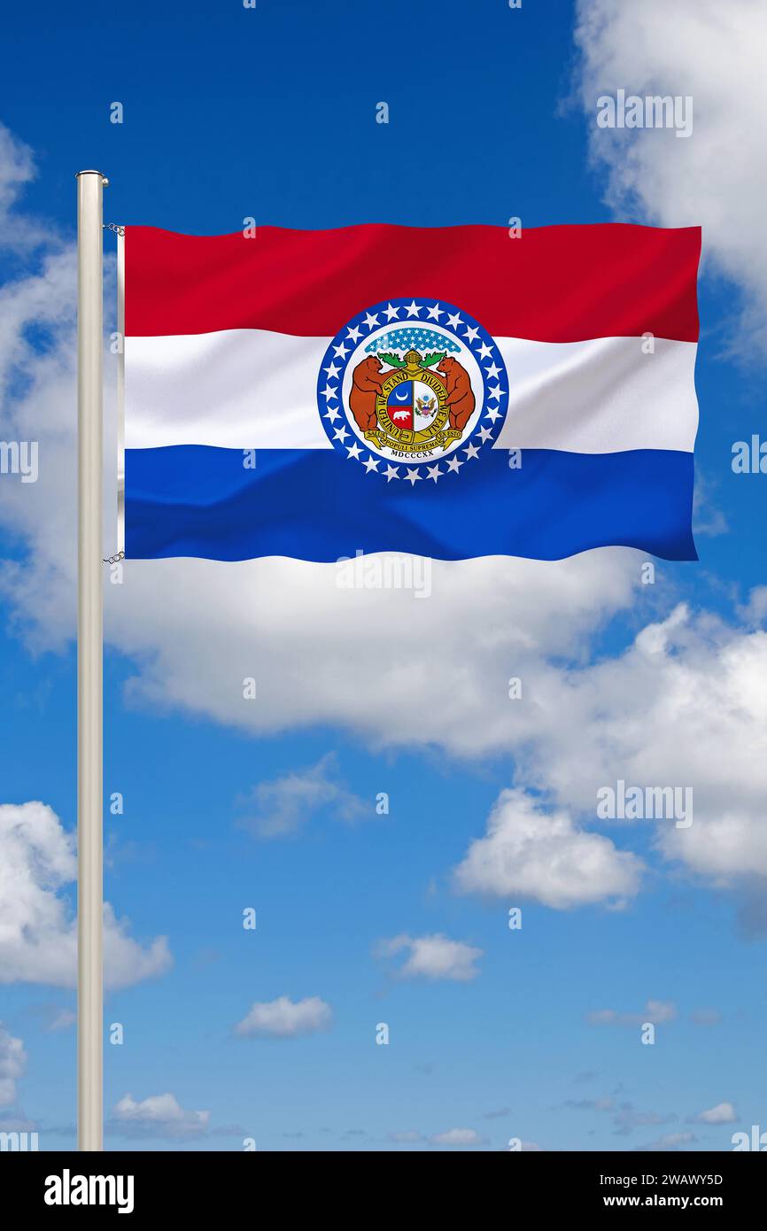 The flag of Missouri, state, USA, studio Stock Photo - Alamy