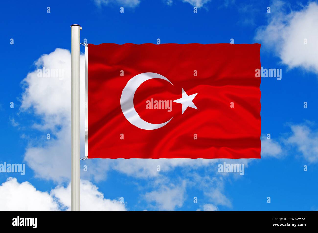 Flag of Turkey, Europe, Studio Stock Photo - Alamy