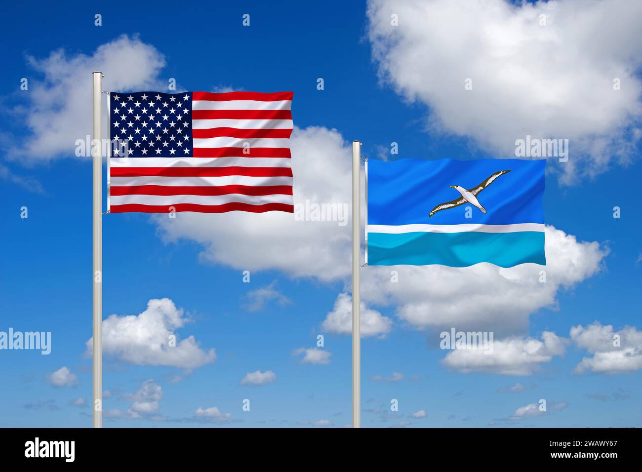 The flag of the Midway Islands, Studio Stock Photo - Alamy