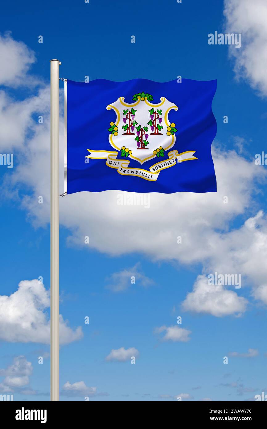 The flag of Connecticut, USA, Studio Stock Photo - Alamy
