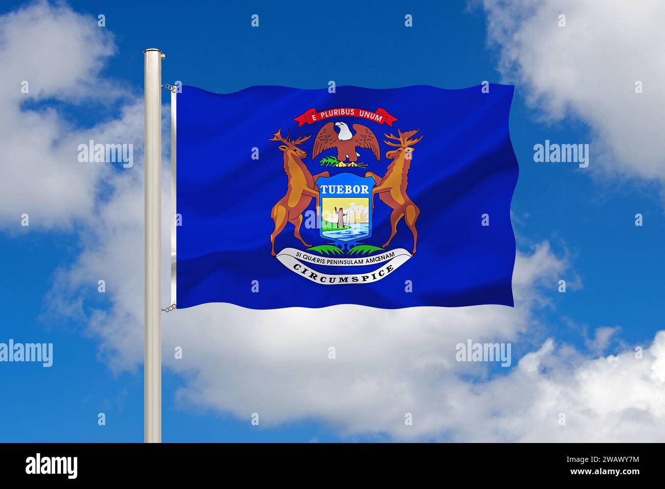 Us michigan state flag hi-res stock photography and images - Alamy
