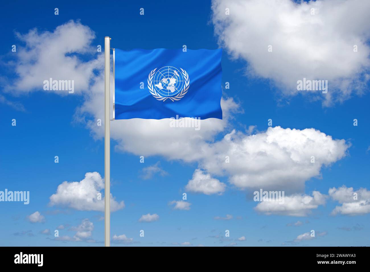 The flag of the United Nations, UNO, Studio Stock Photo - Alamy