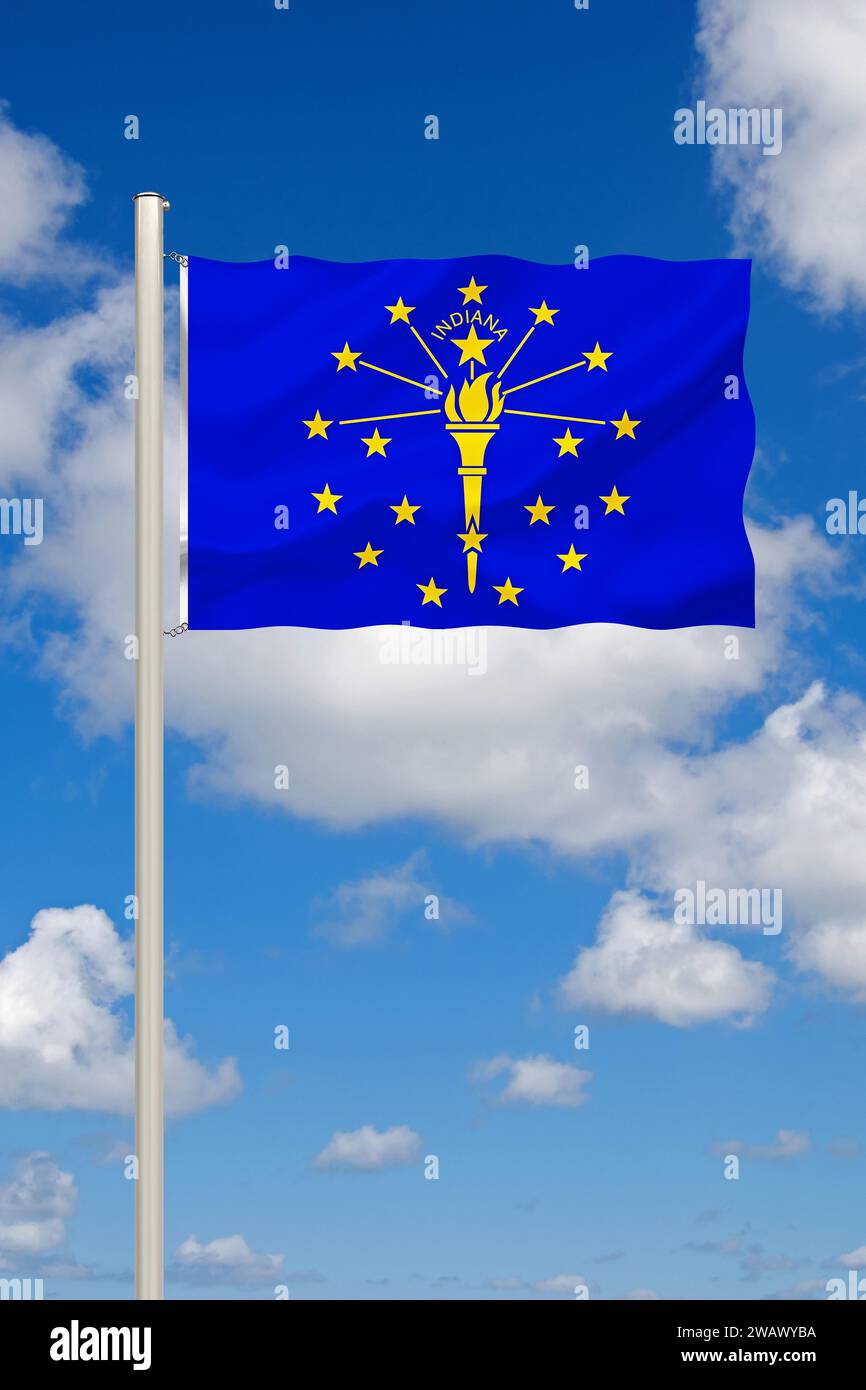 The flag of Indiana, USA, Studio Stock Photo - Alamy