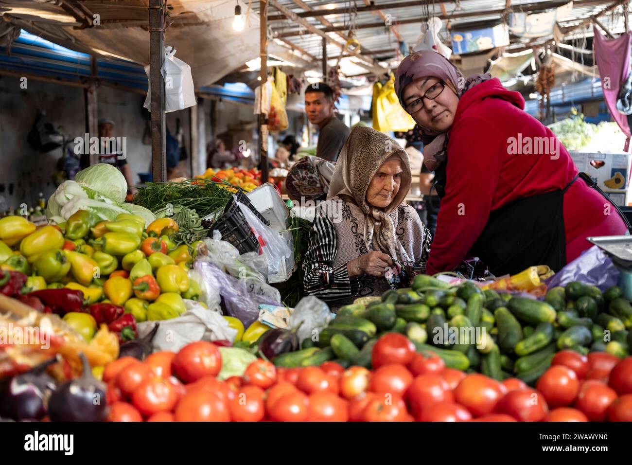 Vegetable stall on bazaar hi-res stock photography and images - Alamy
