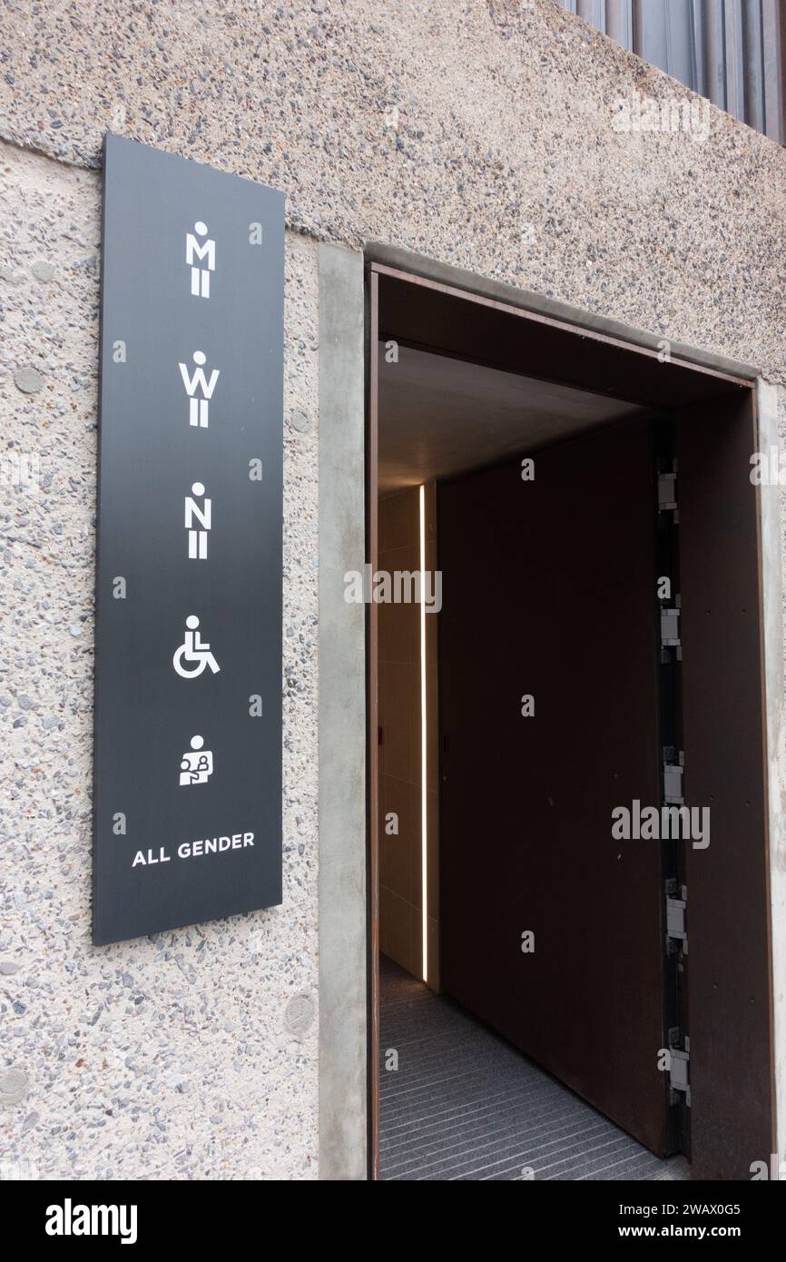 Gender inclusive door sign hi-res stock photography and images - Alamy