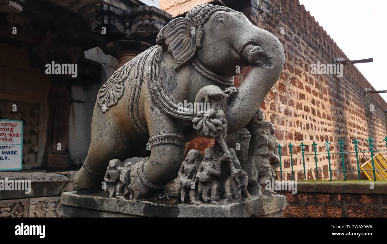 Beautifully Carved Elephant Structure in Front of Ancient Shri ...