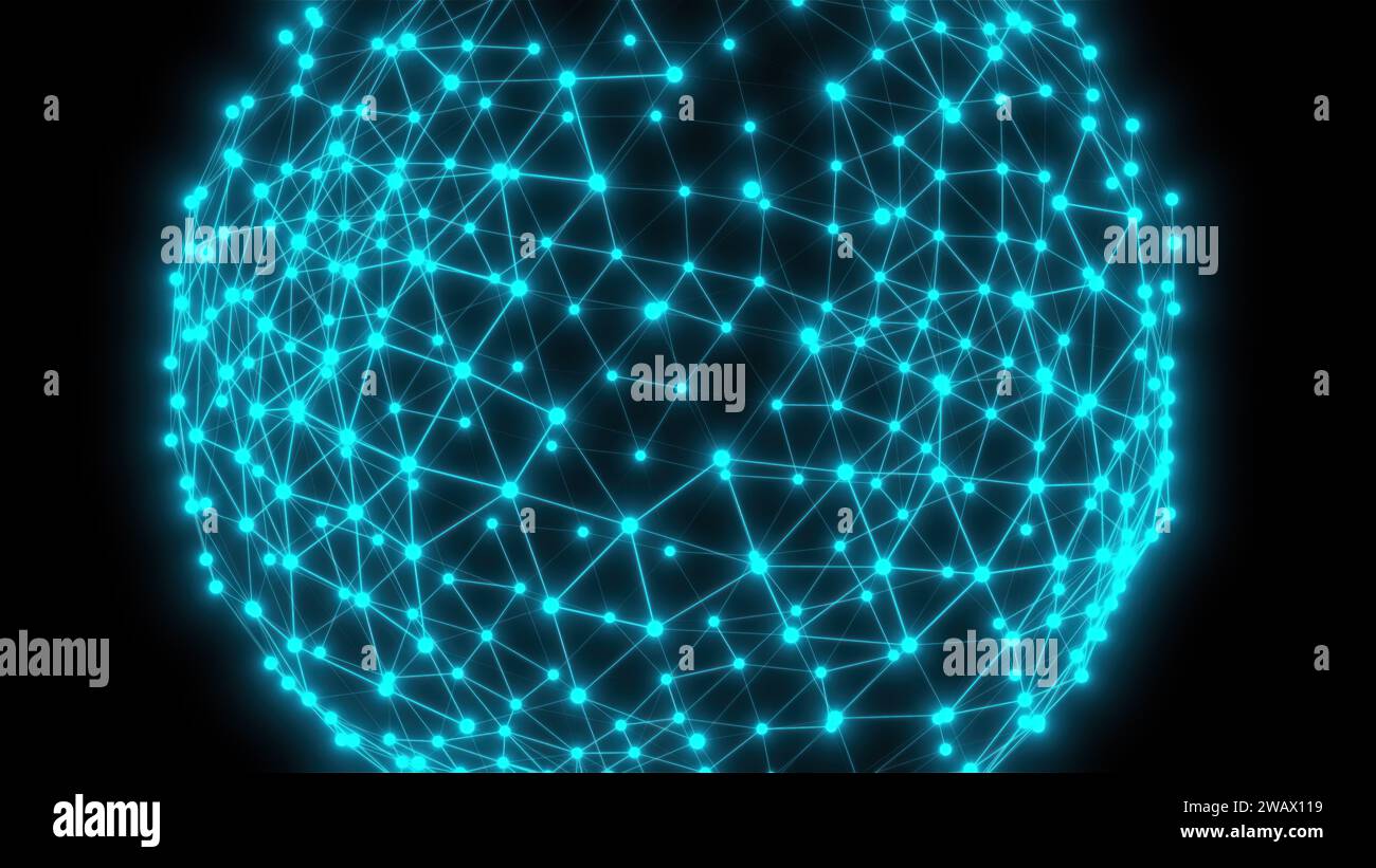 Connection dots sphere. Computer generated render Stock Photo - Alamy