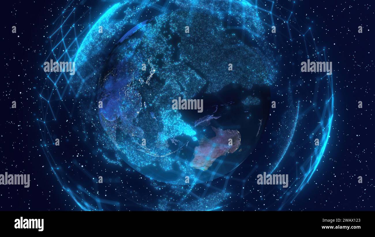 Abstract digital Earth. Computer generated render Stock Photo - Alamy