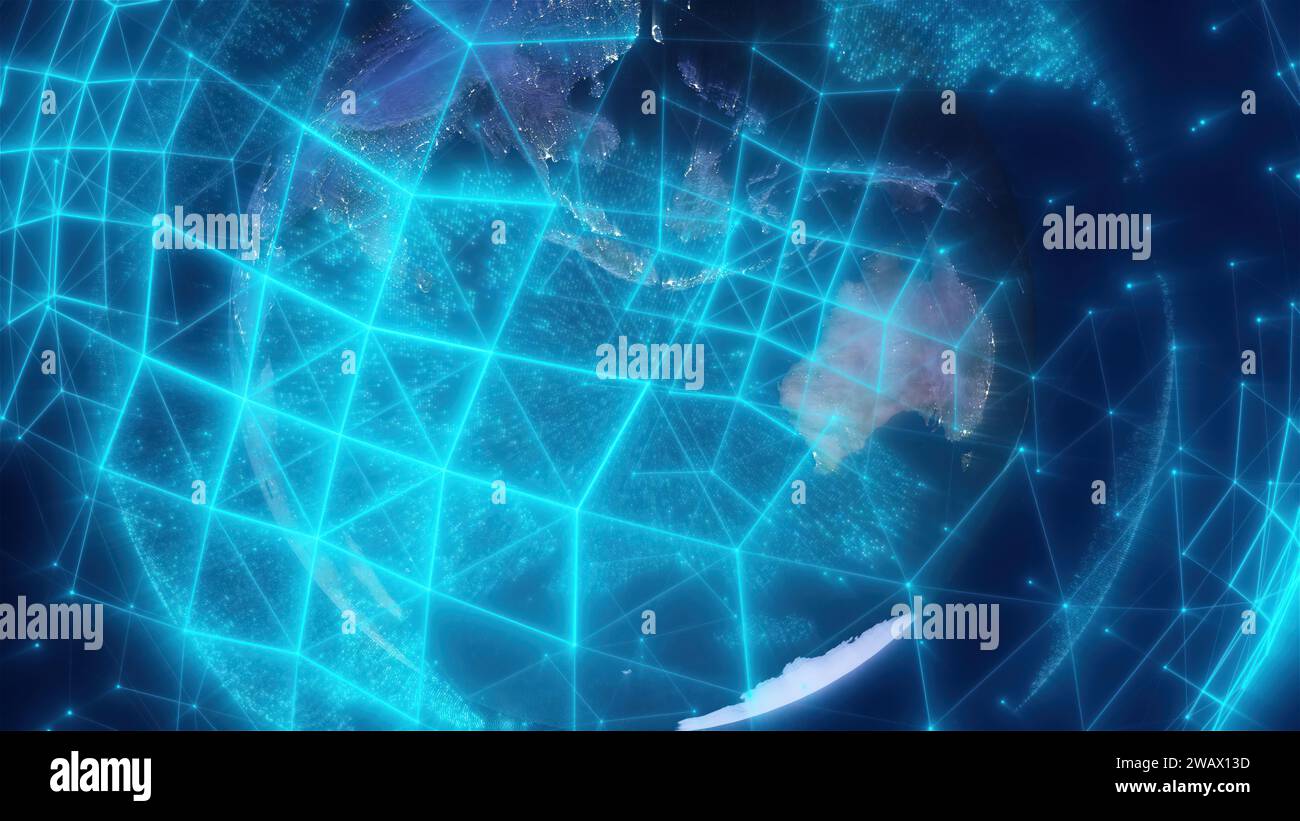 Abstract digital Earth. Computer generated render Stock Photo - Alamy