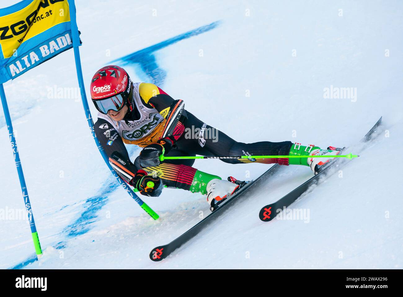 Alta Badia, Italy 17 December 2023. MAES Sam (BEL) competing in the ...