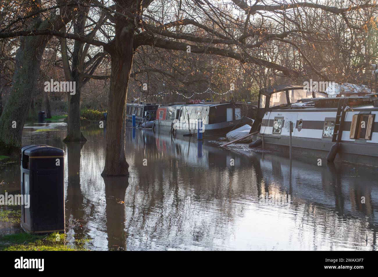 Windsor, UK. 7th January, 2024. Most of Baths Island next to the River ...
