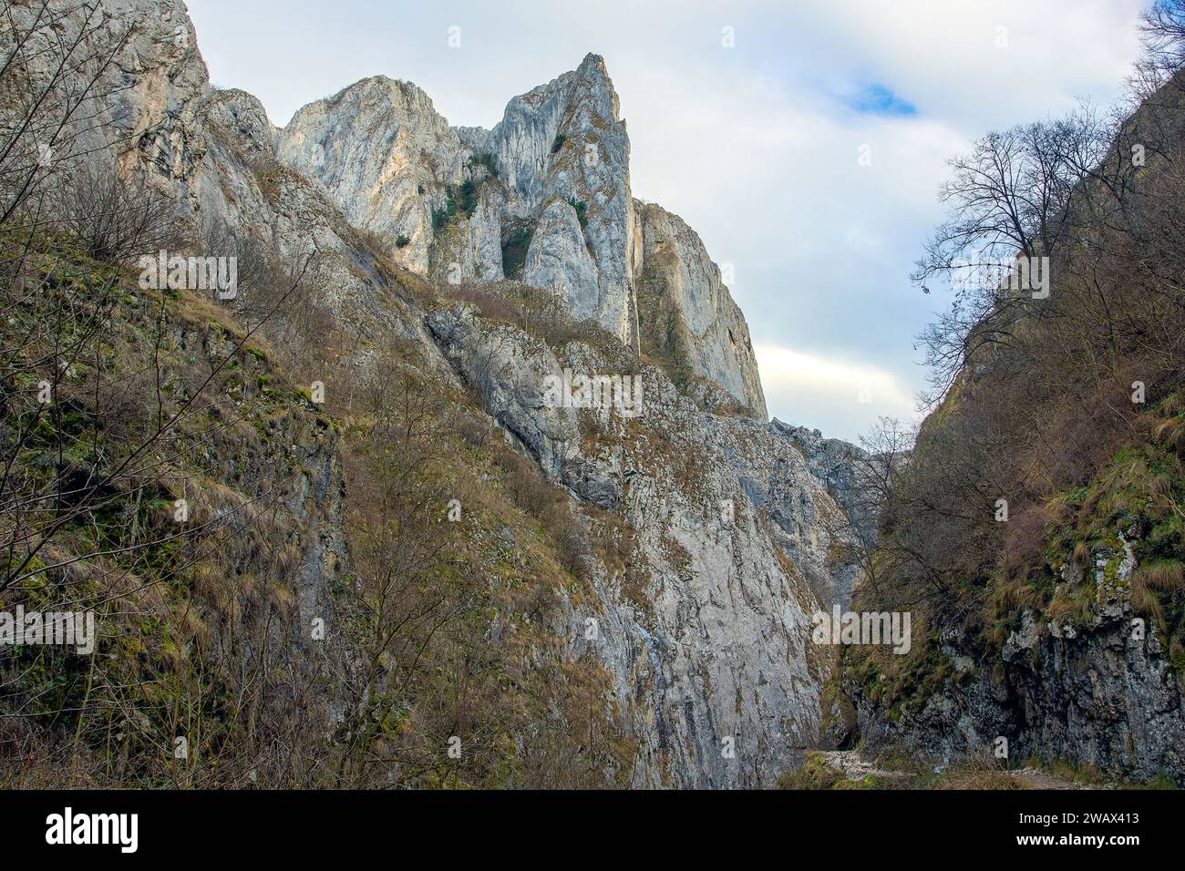 beautiful sharp limestone ridges at Cheile Turzii gorges, Romania Stock ...