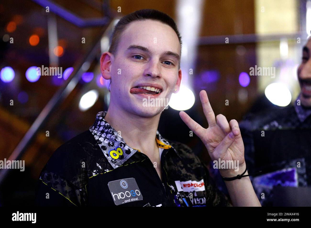 Ricardo Pikachu Pietreczko bei der Promi-Darts-WM 2024 im Maritim Hotel ...