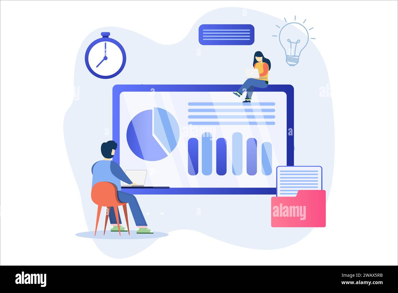 Task Manager flat design. Effective time management, save time ...