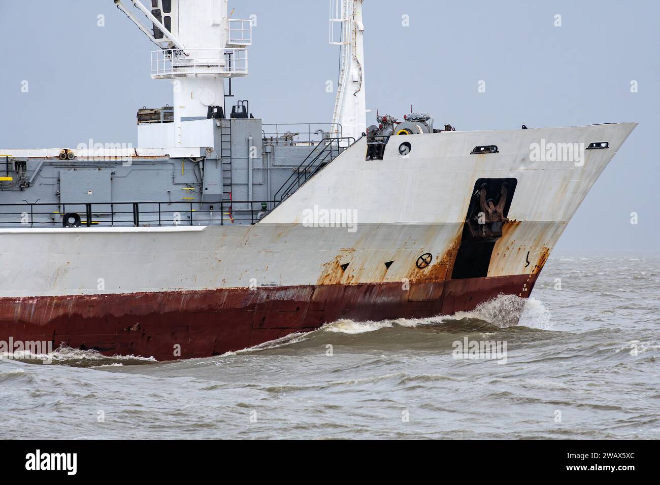 bow of a refrigerated cargo vessel Stock Photo - Alamy