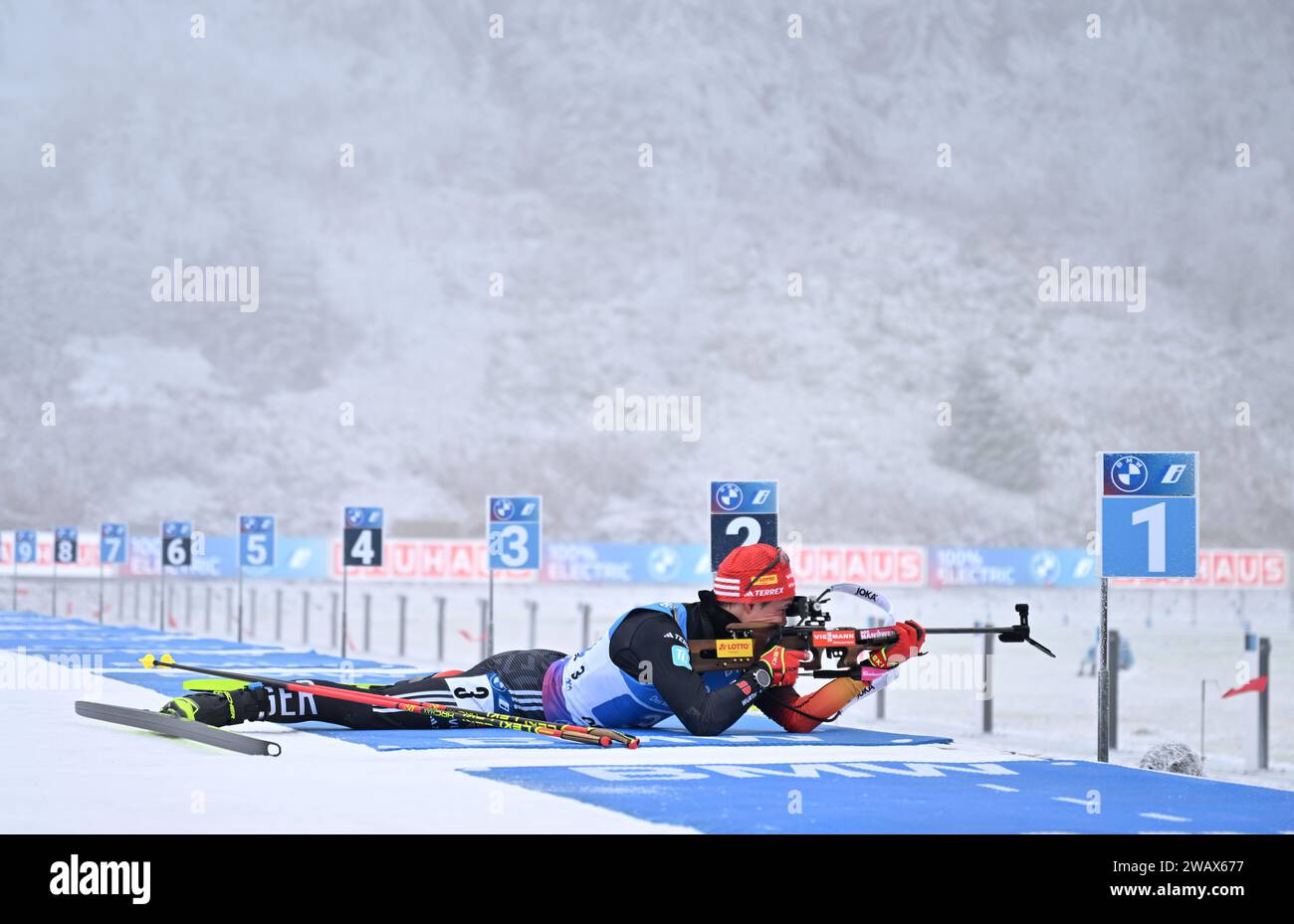 Oberhof, Germany. 07th Jan, 2024. Biathlon: World Cup, relay 4 x 7.5 km ...