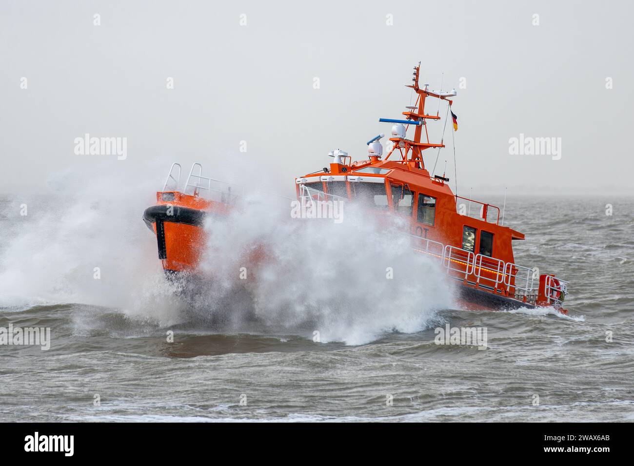 pilot boat in rough seas Stock Photo - Alamy