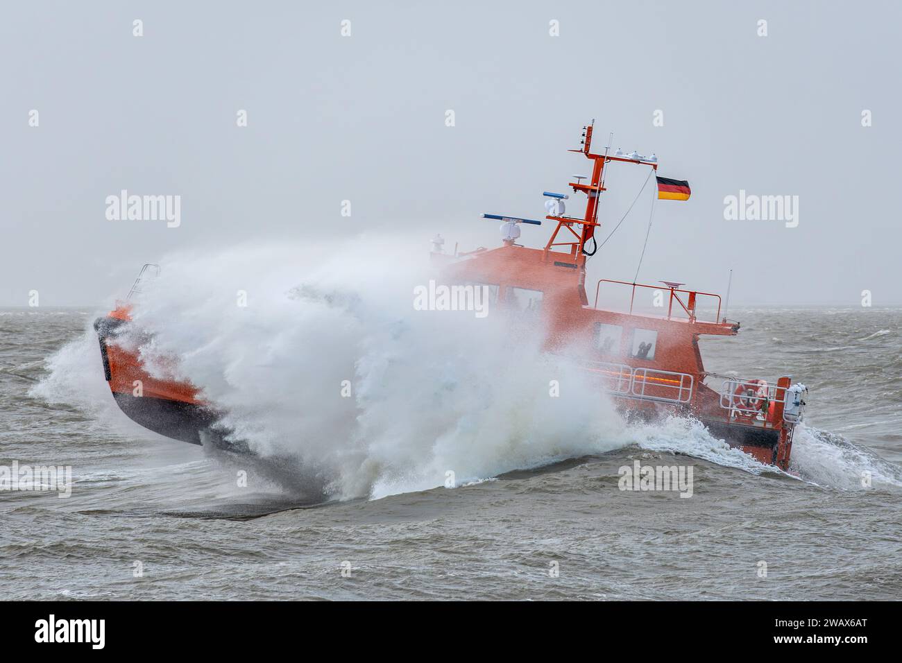 pilot boat in rough seas Stock Photo - Alamy