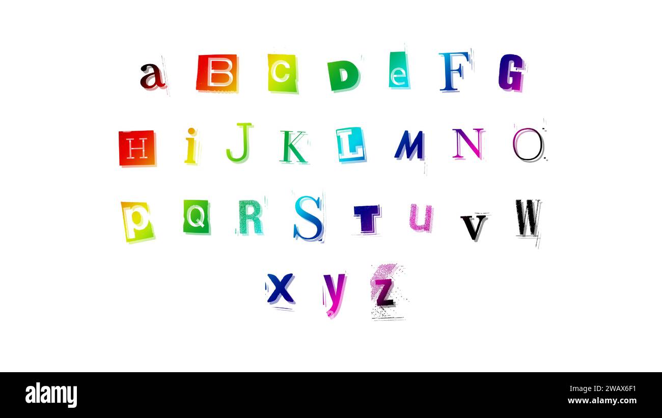 a to z handwriting lettering latin alphabet letters. Vector ...