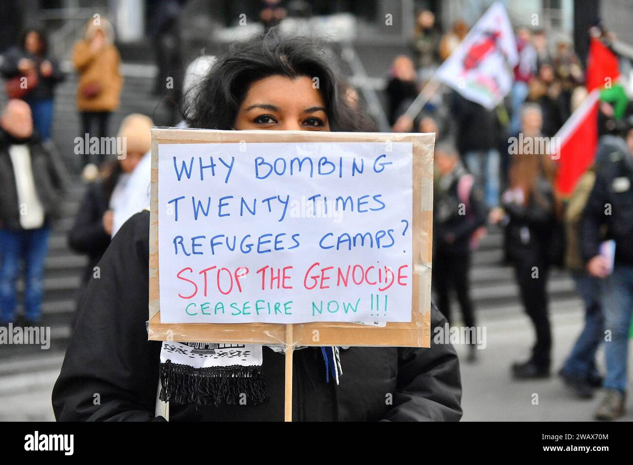 Paris, France. 07th Jan, 2024. Demonstration for ceasefire in Gaza and ...