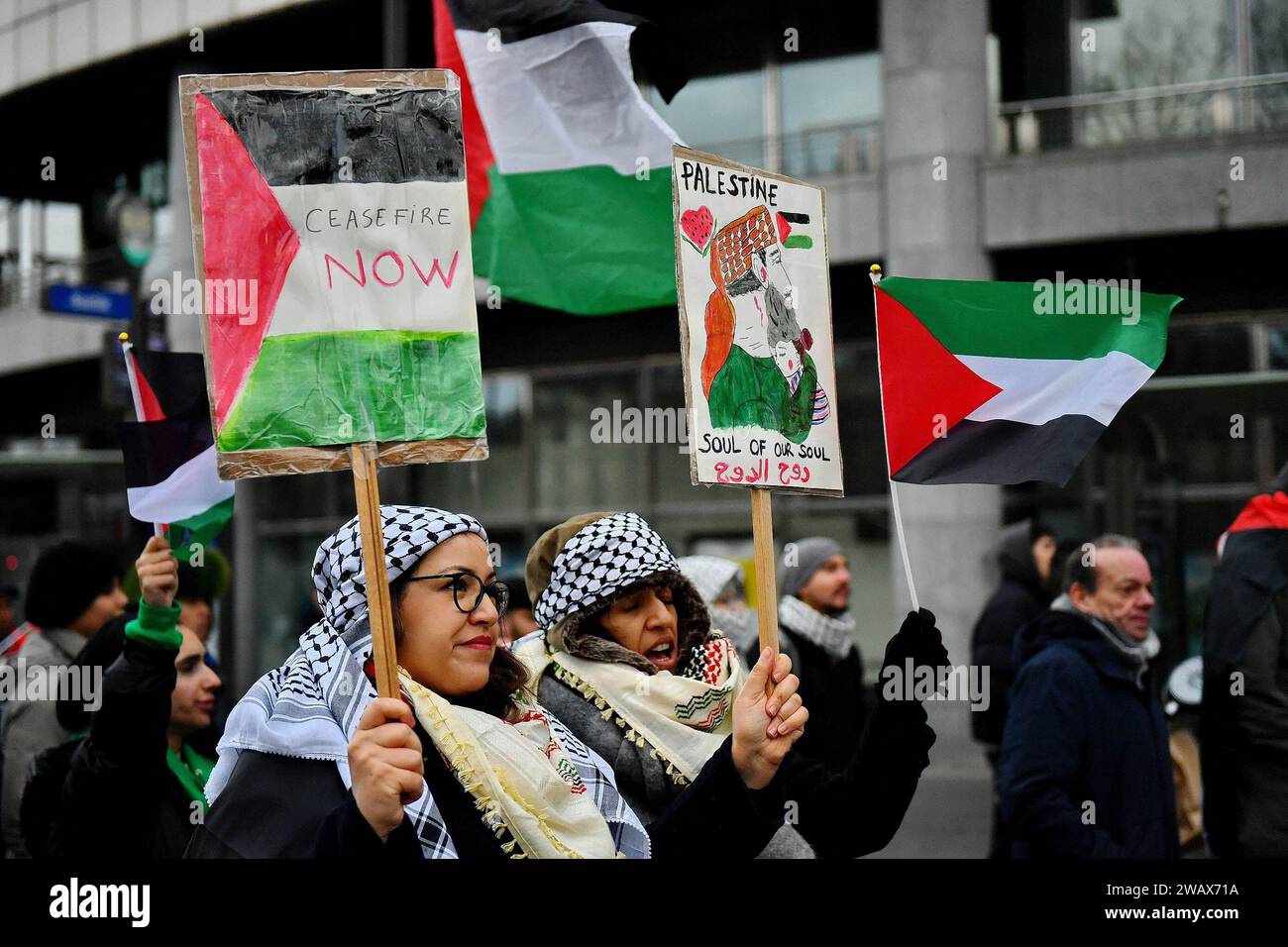 Paris, France. 07th Jan, 2024. Demonstration for ceasefire in Gaza and ...