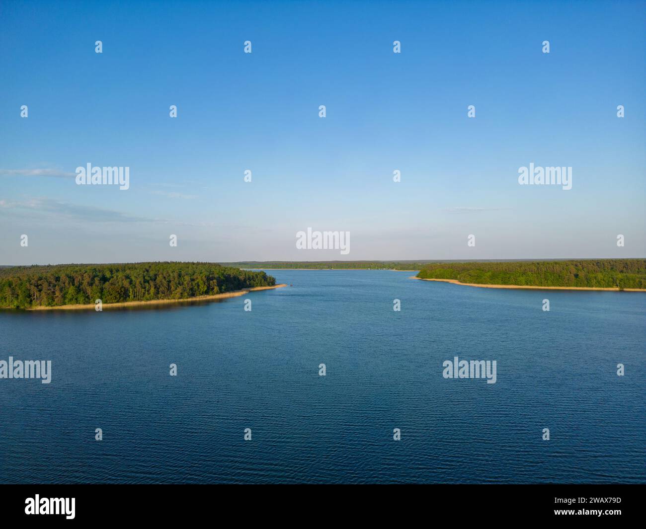 Aerial view of the Labus Lake near Diemitz in Mecklenburg-Western ...