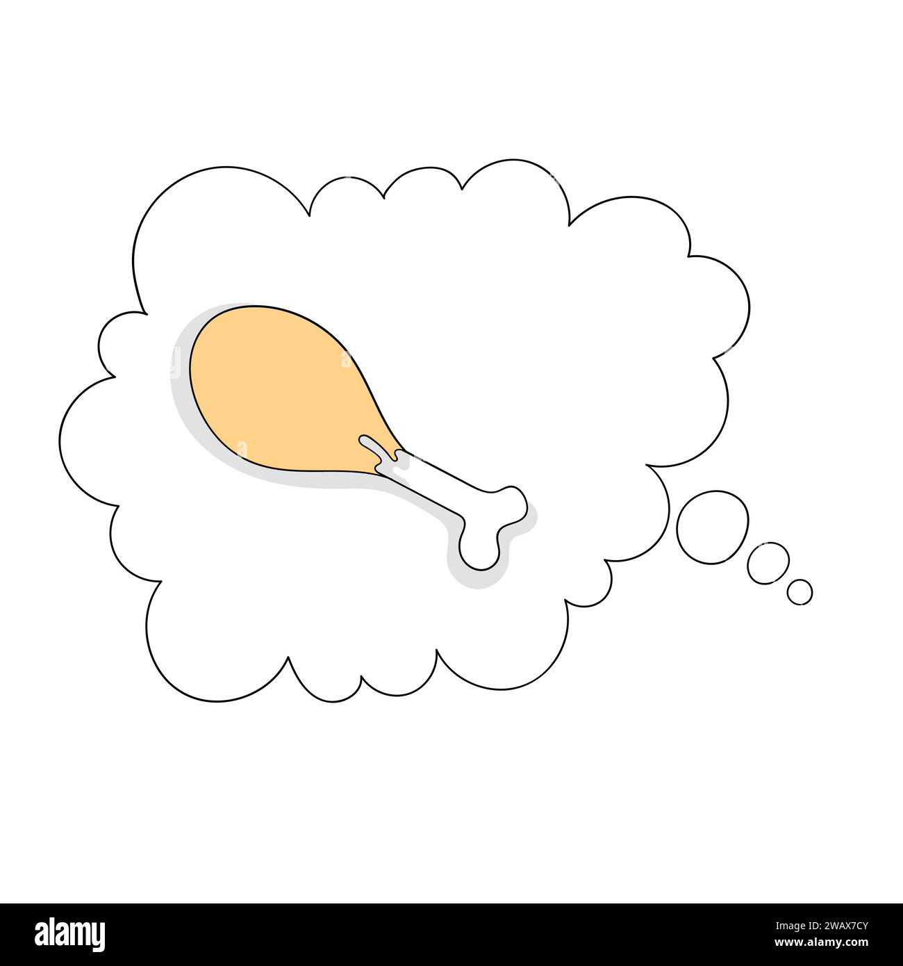vector design illustration art, Bubble chat cloud with fried chicken ...