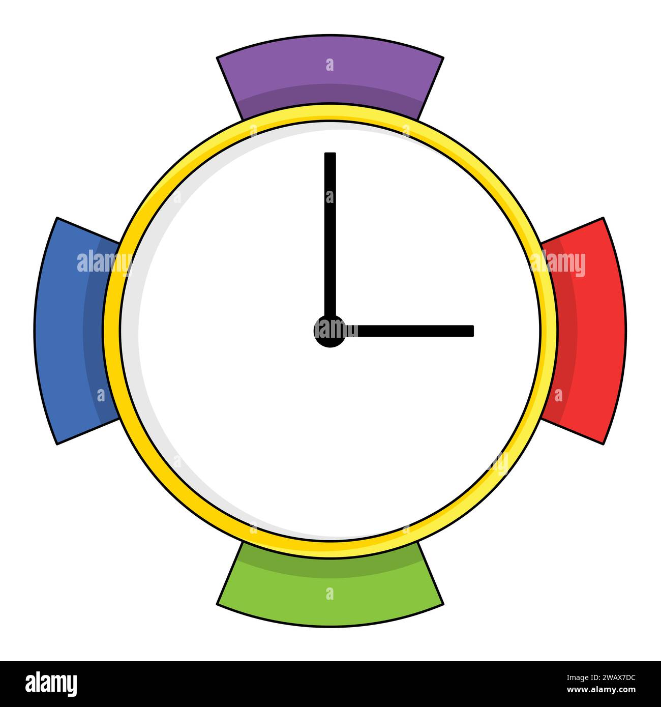 Three oclock vector vectors hi-res stock photography and images - Alamy