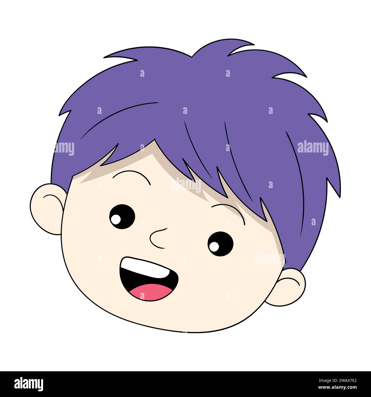 vector design illustration art, head boy emoticon smiling friendly face ...