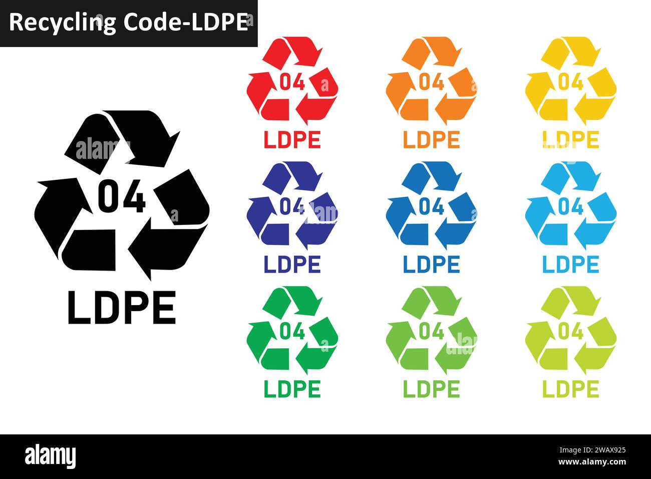 Ldpe Plastic Recycling Code Icon Set Mobius Strip Plastic Recycling Symbols 04 Ldpe Plastic
