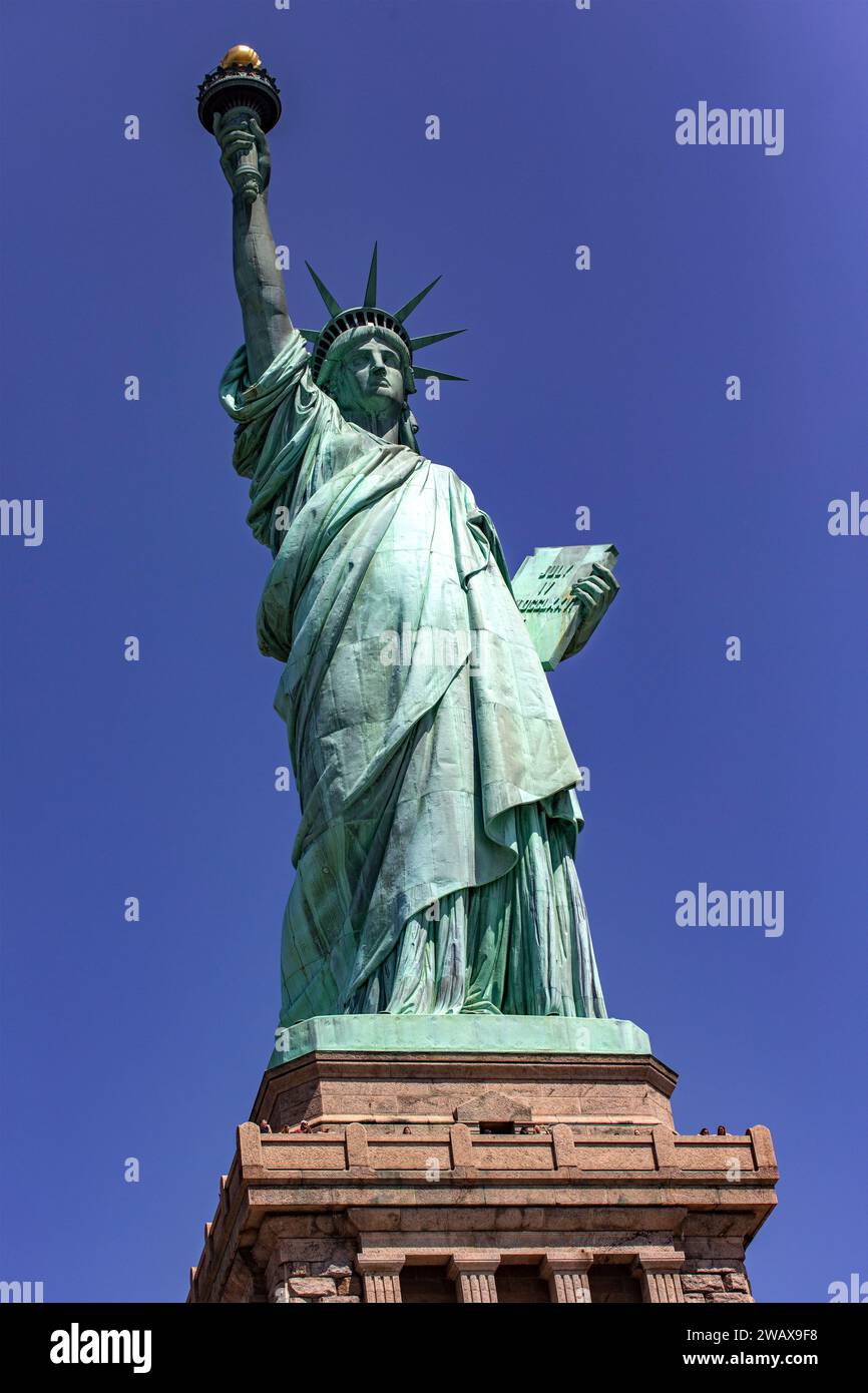 New York, USA; June 1, 2023: Photo of the marvelous Statue of Liberty ...