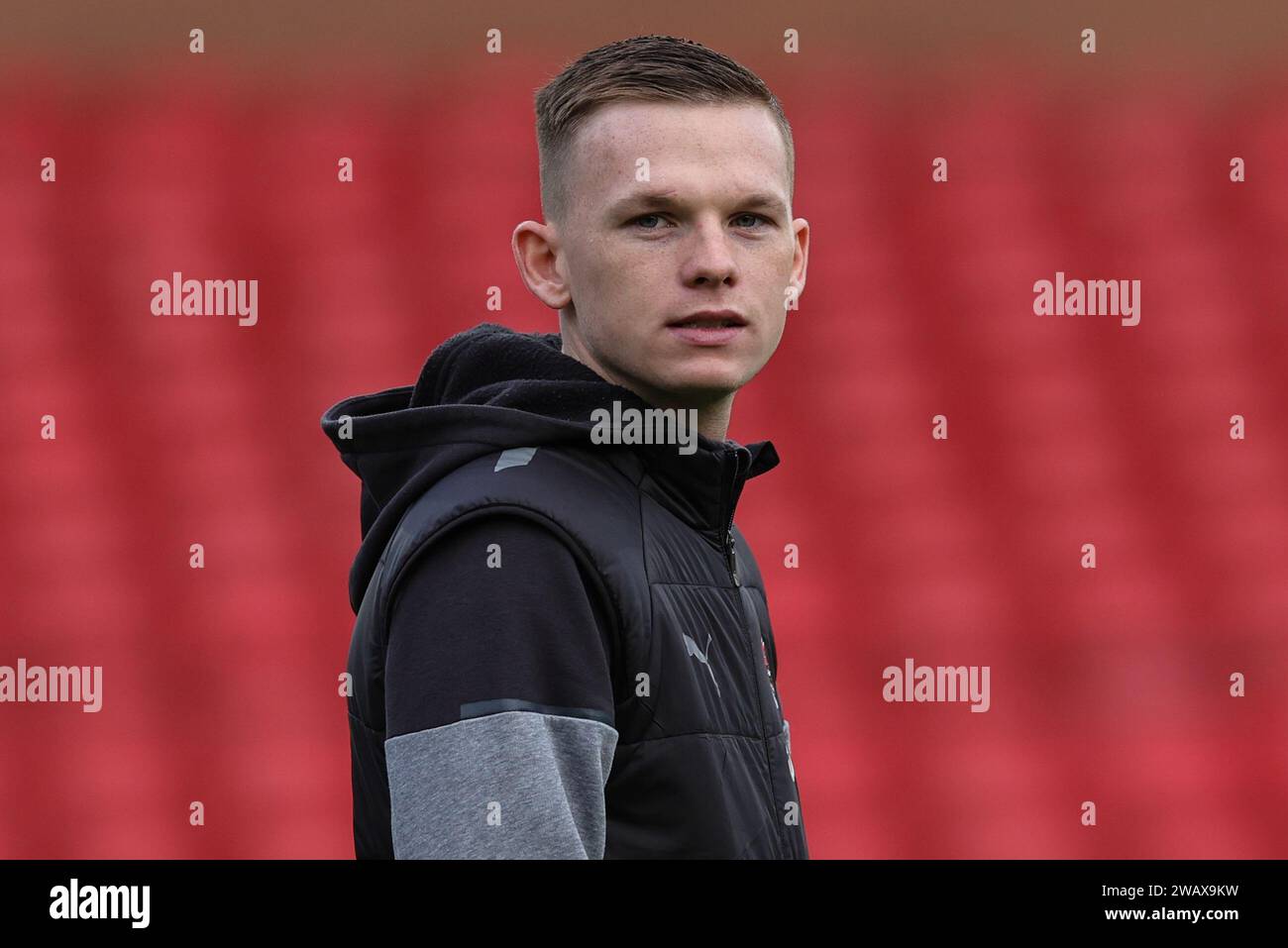 Nottingham, UK. 07th Jan, 2024. Andy Lyons of Blackpool arrives during ...