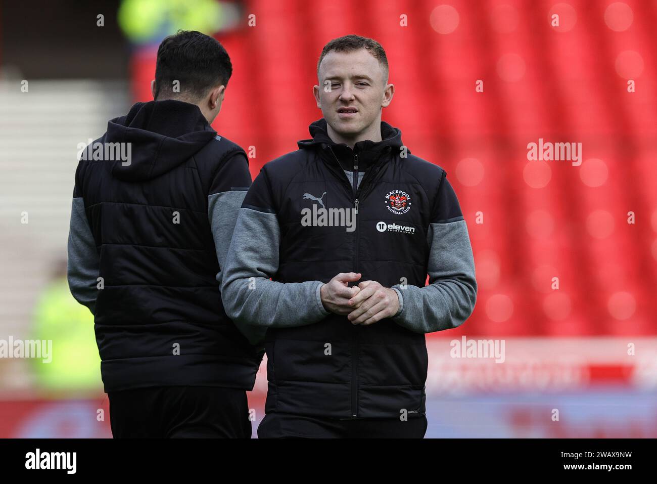 Nottingham, UK. 07th Jan, 2024. Shayne Lavery of Blackpool arrives ...