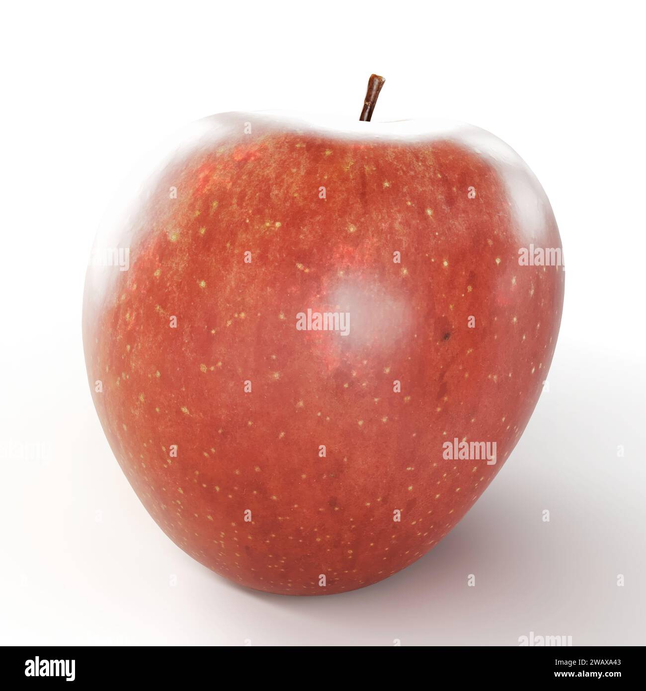 A 3D rendering of a red apple on a white background Stock Photo - Alamy