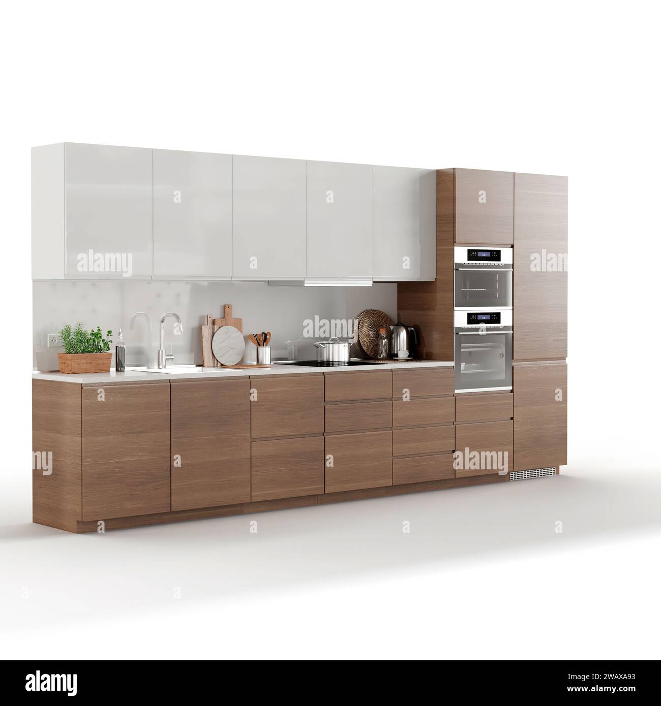 Island counter modern kitchen Cut Out Stock Images & Pictures - Alamy