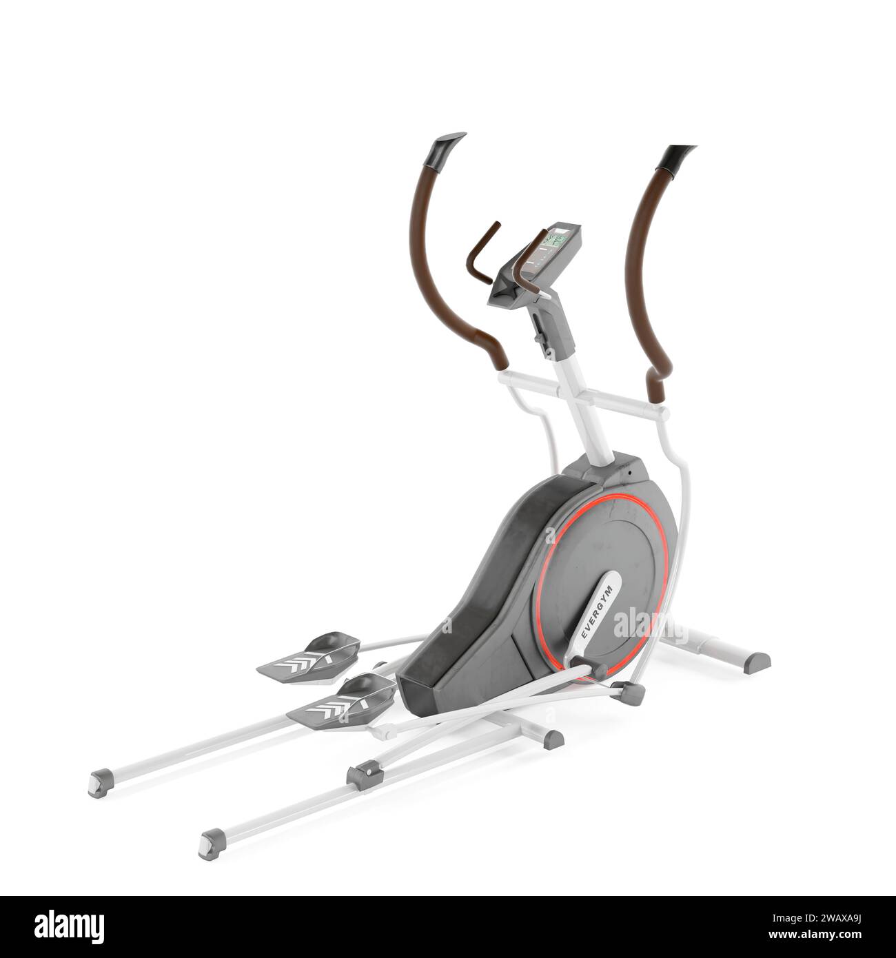 A 3D rendering of an exercise step bike on a white background Stock ...