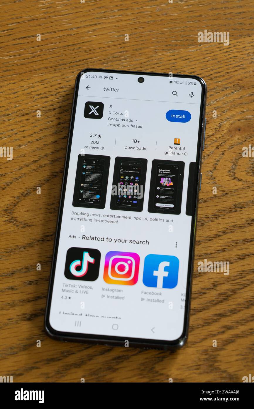 Twitter x logo hi-res stock photography and images - Alamy