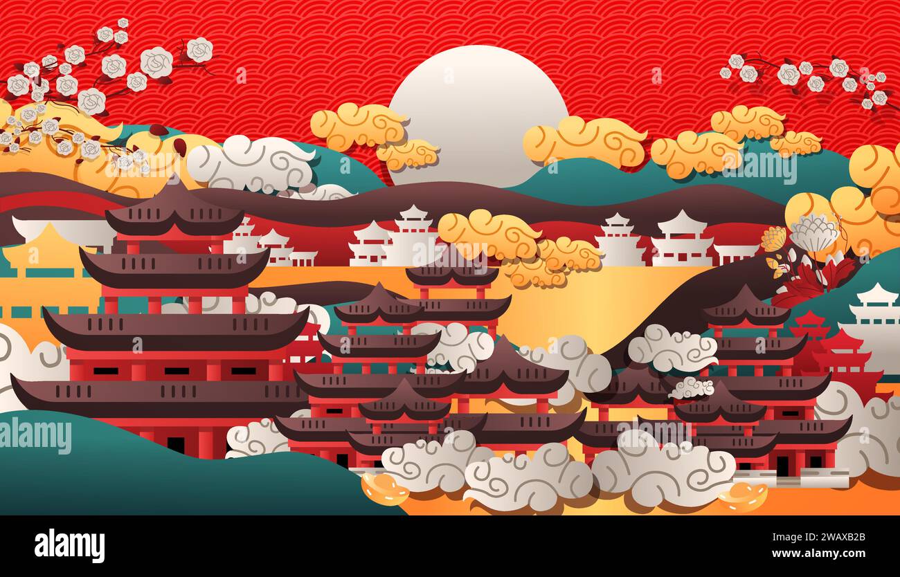 chinese new year of dragon icon zodiac sign for greeting card asian ...