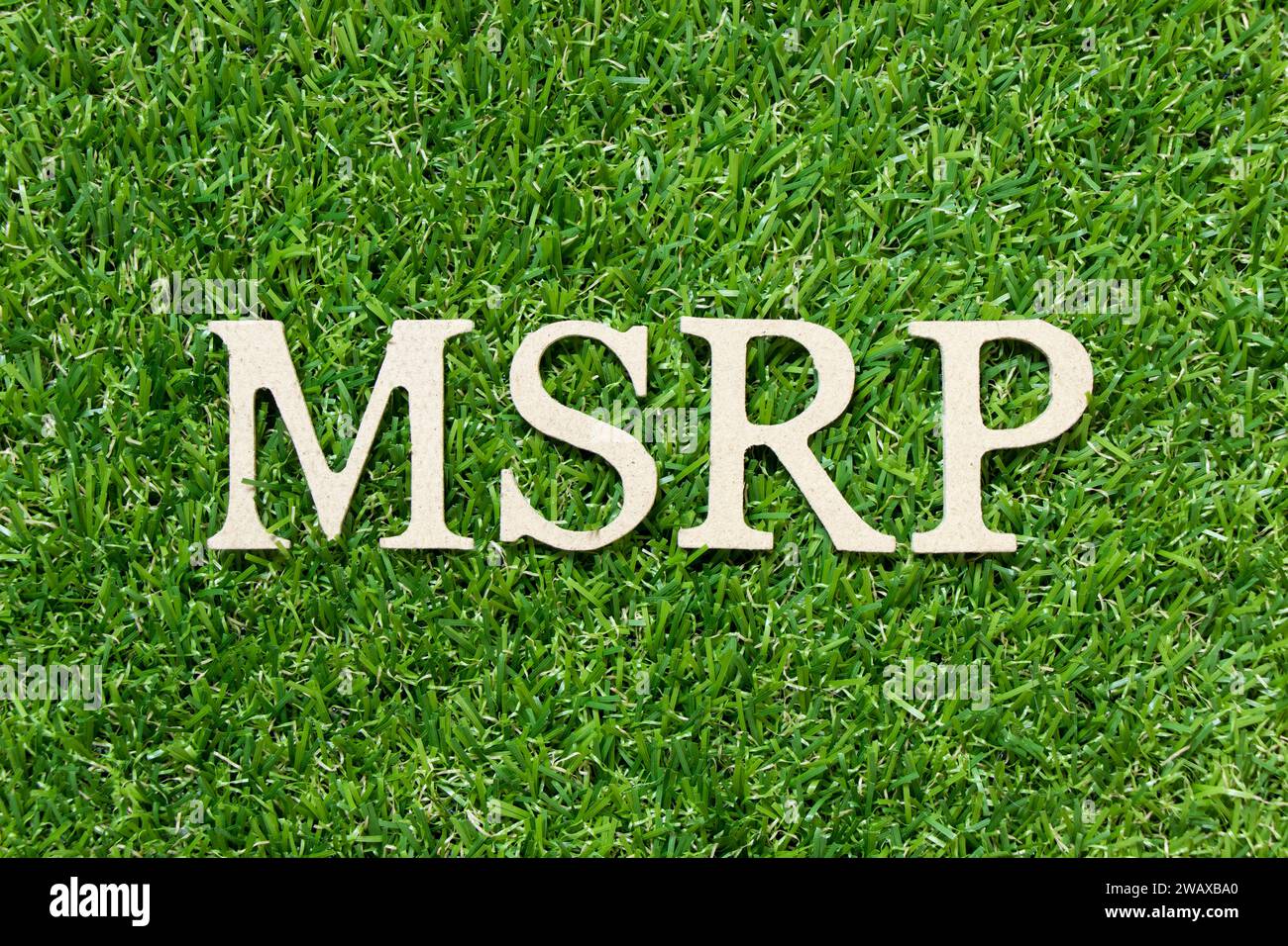 Wood letter in word MSRP (Abbreviation of manufacturer's suggested ...