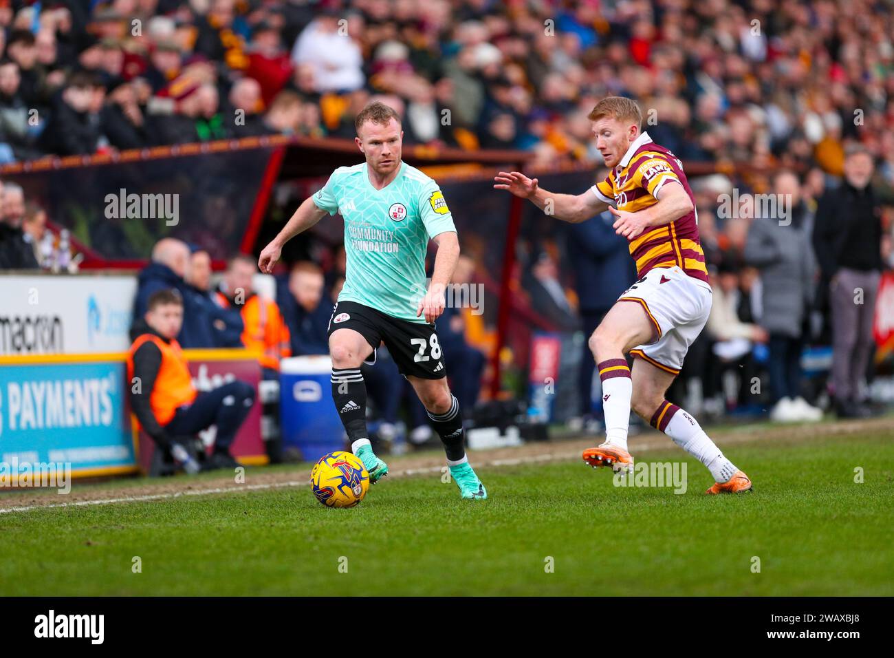 The University of Bradford Stadium, Bradford, England - 6th January ...