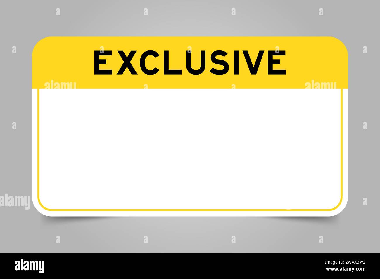 Label banner that have yellow headline with word exclusive and white ...