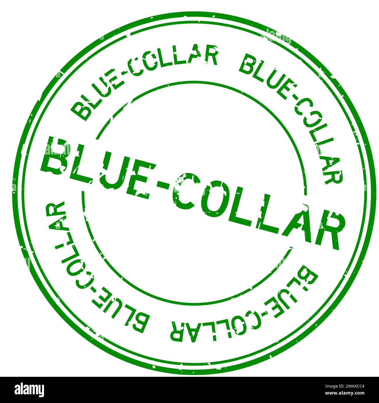 Grunge green blue-collar word round rubber seal stamp on white background Stock Vector Image ...