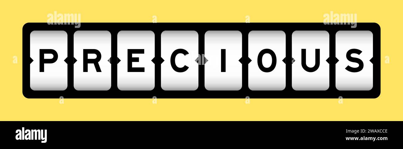 Black color in word precious on slot banner with yellow color ...